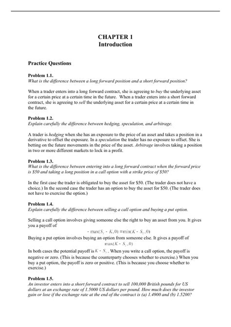 Complete Solution Manual Options Futures And Other Derivatives 9th Edition Hull Questions