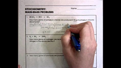 Stoichiometry Mass Mass Problems Worksheets Library