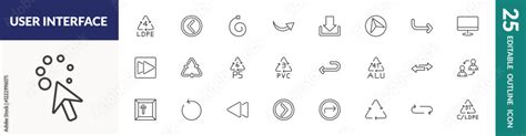 Outline User Interface Icons Set Editable Linear 4 Ldpe Spiral Tool Big Download Arrow And