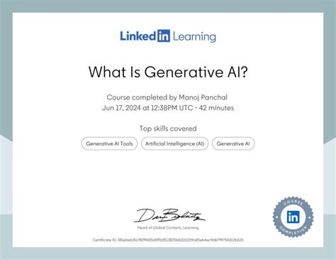 manoj panchal on linkedin certificate of completion