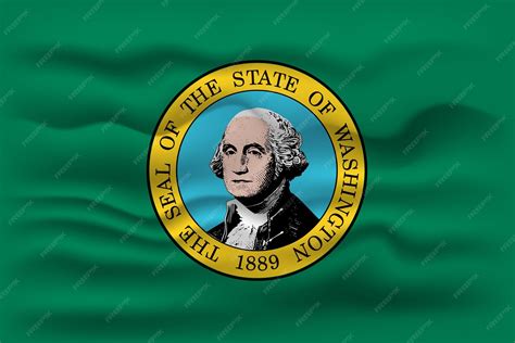 Premium Vector Waving Flag Of The Washington State Vector Illustration