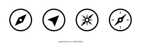 Compass Icon Set Navigation Compass Vector Stock Vector Royalty Free