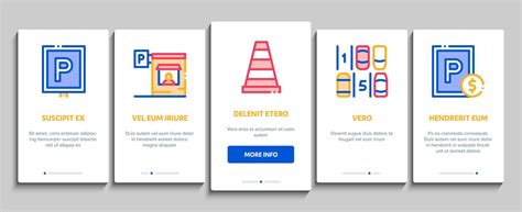 Parking Car Onboarding Elements Icons Set Vector 17348476 Vector Art At Vecteezy