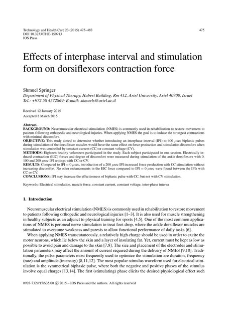 Pdf Effects Of Interphase Interval And Stimulation Form On