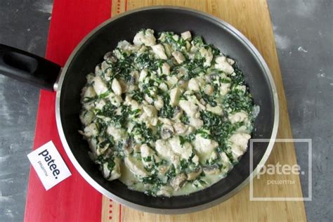Куриная грудка с грибами и шпинатом - рецепт с фотографиями - Patee ...