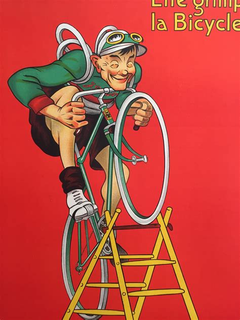 Original Vintage French Cycling And Bicycle Poster J B Louvet By Mich