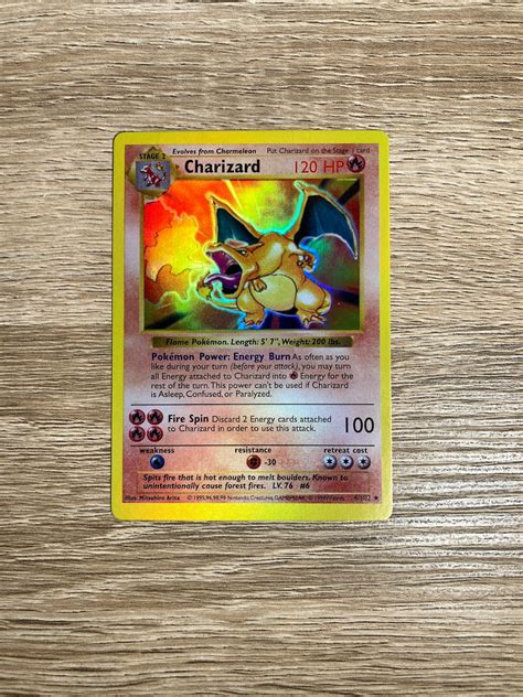 Charizard Shadowless Unlimited Non 1st Edition Base Set Holo Etsy