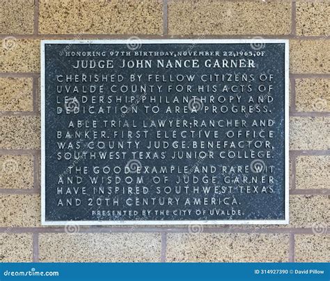 Plaque Honoring The 97th Birthday Of Judge John Nance Garner Presented