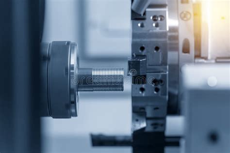 The Cnc Lathe Machine Or Turning Machine Stock Photo Image Of Fastener Process