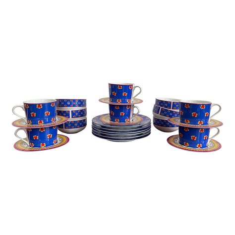 1990s Block Spal ‘arles Pattern Portugal Porcelain Service For Six 24