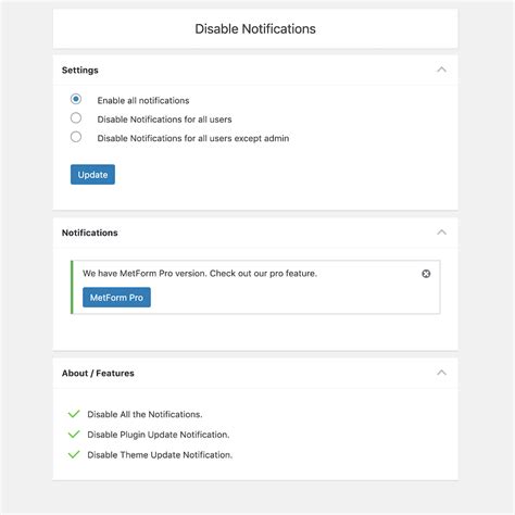 Disable Wp Notification Wordpress Plugin