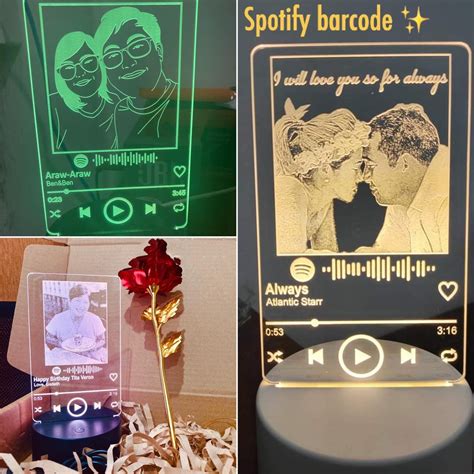 Spotify Scannable Barcode Personalized Acrylic Led Lamps For Ts