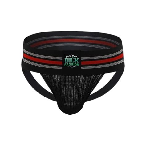 Dickfashion Jockstrap Black With Logo Qx Shop