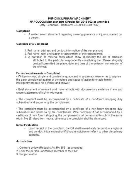 A Comprehensive Guide To The Pnp Disciplinary Machinery Complaint Investigation Hearing