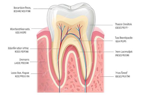 A Tooth With The Root And Root Structure Labeled Labelled Diagram Of A