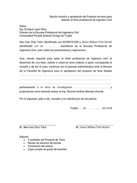 02 Solicitud Revision Proyecto De Tesis Pdf