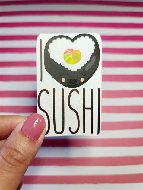Sushi Sticker I Love Sushi Food Sticker Laptop Decal Vinyl Sticker
