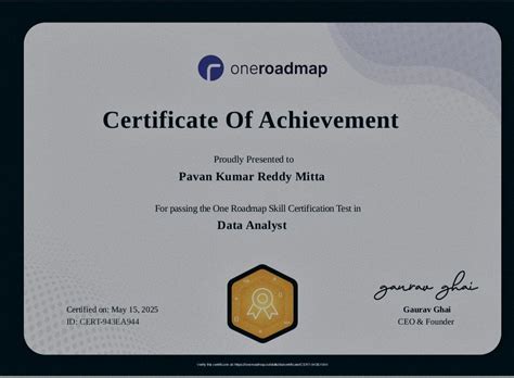 🎉 Thrilled To Share That Ive Successfully Earned The Data Analyst