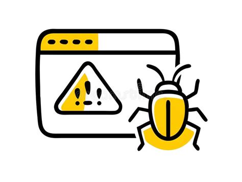 Identifying Software Bug With Alert On Screen Illustration Stock Illustration Illustration Of