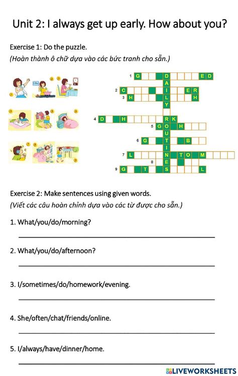 I Always Get Up Early Activity Live Worksheets