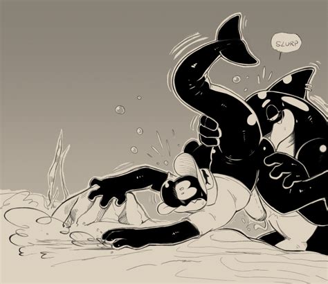 Rule 34 4 Fingers Anal Anthro Barefoot Black And White Bodily Fluids Bottomless Cetacean