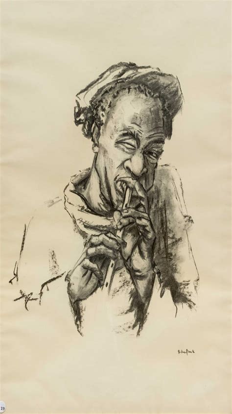 Lot Sidney Beck Sa Born 1936 Charcoal Penny Whistler Signed 72 X 52