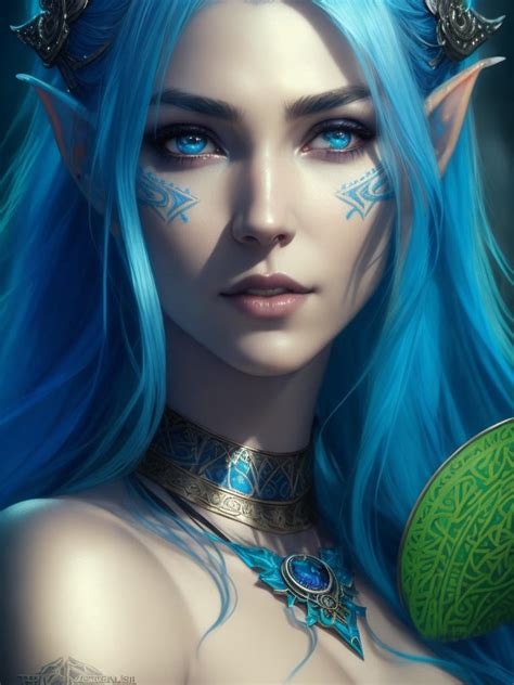 Beautiful Gorgeous Elf Woman Blue Hair Viking A 3 By Arrojado On Deviantart