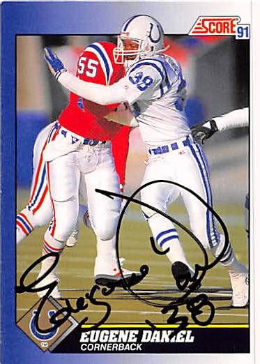 Eugene Daniel Autographed Football Card Indianapolis Colts 1991 Score 38