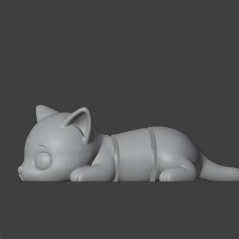 🐱 Flexi Cat Stl Articulated Cat 3d Print Cute Movable Cat Model