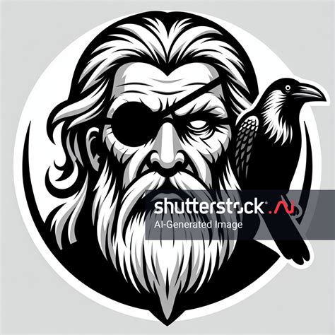 Odin Eye Patch Black White Crow Ai Generated Image 2445954287