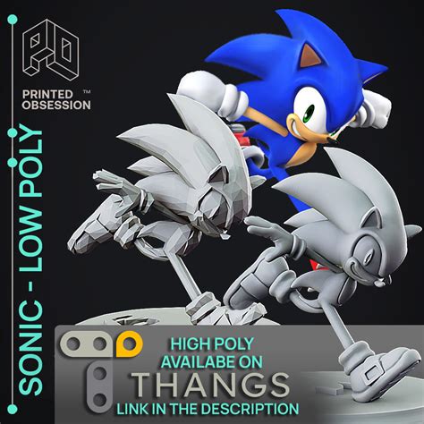 Sonic Low Poly Fan Art By Printed Obsession Download Free Stl Model