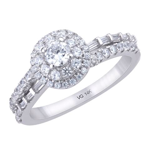 Gambill Jewelery 14k White Gold Diamond Engagement Ring Set
