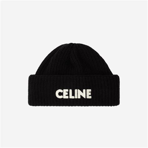 셀린느 자수 리브드 울 비니 블랙 Celine Kream