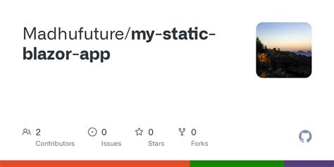 GitHub Madhufuture My Static Blazor App