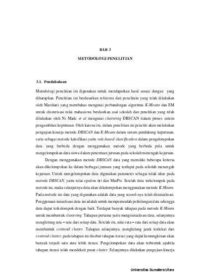 Analisis Kinerja Metode Dbscan Density Based Spatial Clustering Of