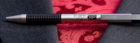 Zebra Pen F 301 Retractable Ballpoint Pen Stainless Steel