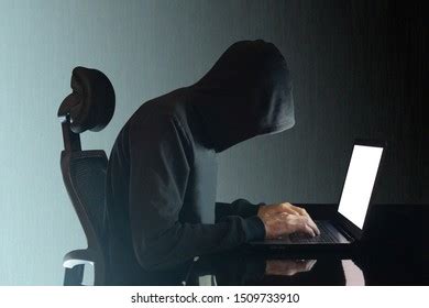 Hacker Sitting Laptop Photos And Images Shutterstock