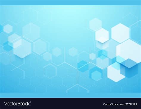 Abstract Blue Geometric Hexagon Shape Background Vector Image
