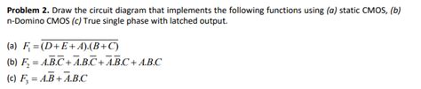Solved Problem Draw The Circuit Diagram That Implements Chegg