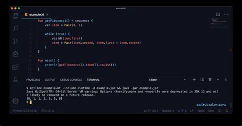 Kotlin Program To Print The Fibonacci Series Codevscolor