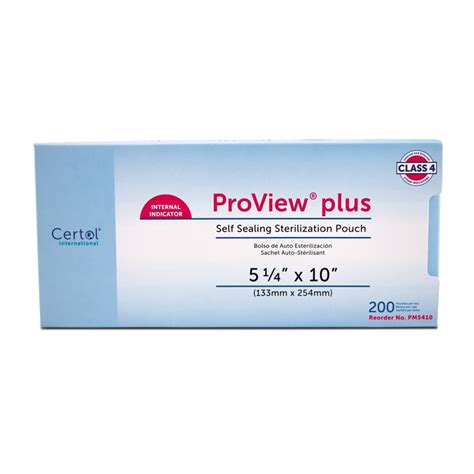 New Proview Plus Proview 5 1 4x10 200 Bx Sterilization Pouch Box Disposables General For