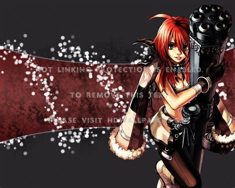 Anime Gun Red Hair Big Girl Anime Girl Big Gun 1280x1024 Wallpaper