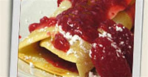 Crepes With Lemon Raspberry Sauce Just A Pinch Recipes