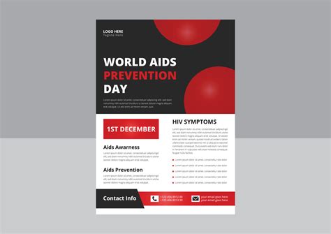World Aids Day Or Hiv Virus Poster Or Flyer Design Template Hiv Or