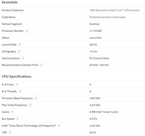 Intel Core i F un nouveau quad core à environ