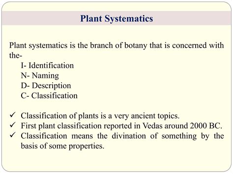 Classification Systems In Plants Pptx