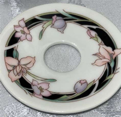 Vintage Wicks N Sticks Porcelain Lily Fiona Black Pattern Candle Bobeches 8 £2291 Picclick Uk