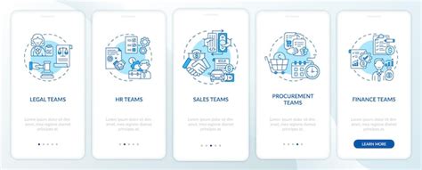 Premium Vector Contract Management Software Users Onboarding Mobile App Page Screen With