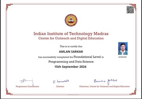 I Am Happy To Share That I Have Completed My Foundation Course From Iit