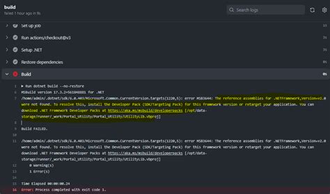 GitHub Action Build Net Application Run Failed Community Discussion GitHub